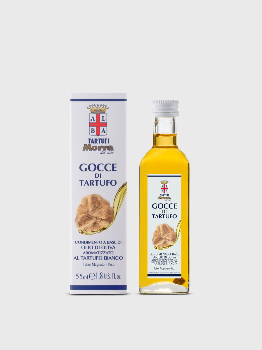 Condimento a base di olio di oliva aromatizzato al tartufo bianco
